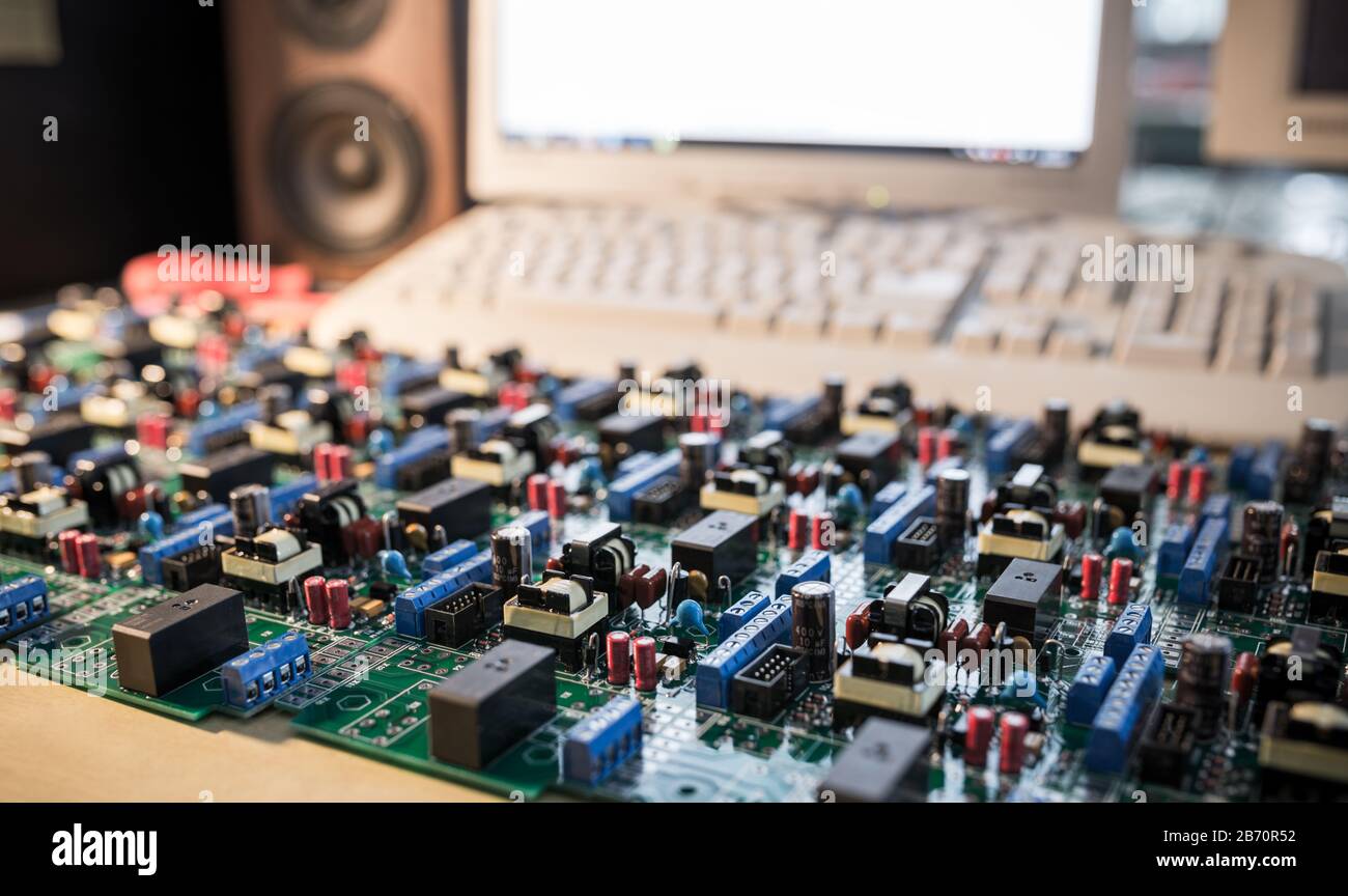 Chipset on semiconductor substrate with resistors, coils and sockets ...
