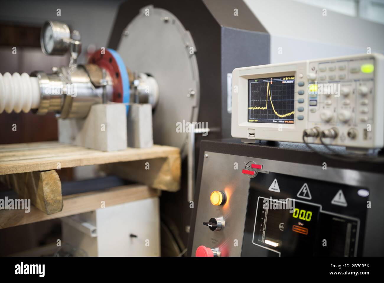 Launch and control panel of test facility with color indicators ...