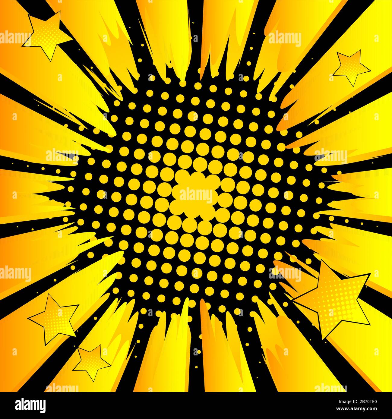 Vector illustrated retro comic book background. Pop art vintage style ...