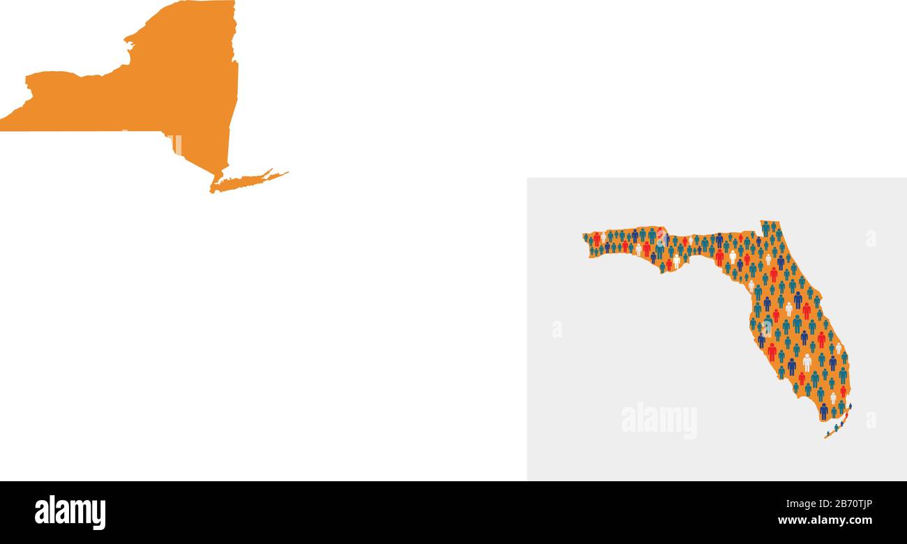 Florida State People Census Map illustration. Florida People outbreak ...