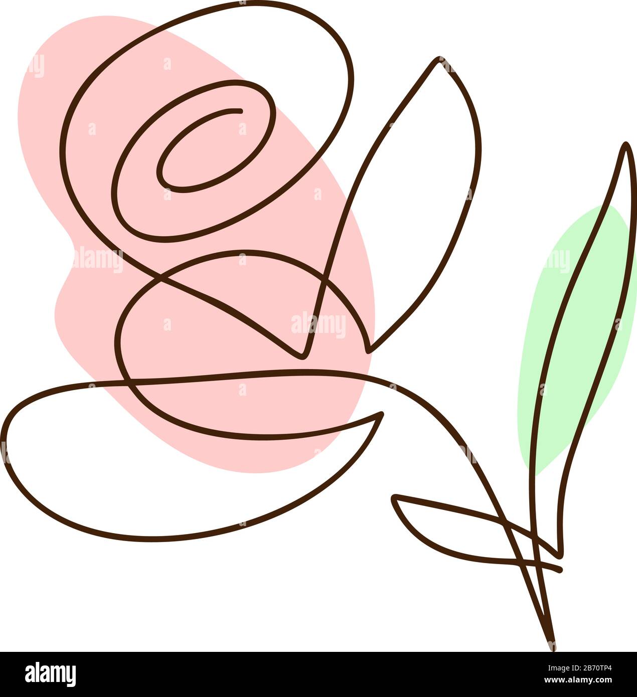 Flower Vector One Line Art Logo Minimalist Contour Drawing Monoline