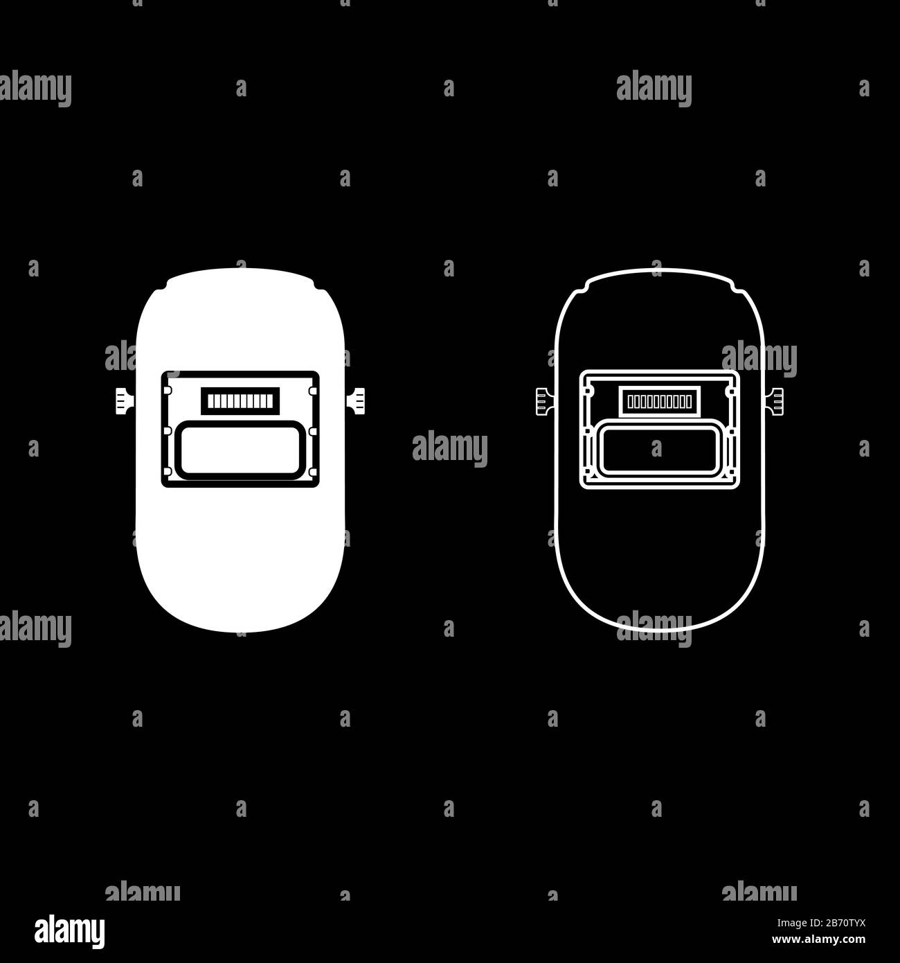 Welder mask icon outline set white color vector illustration flat style ...