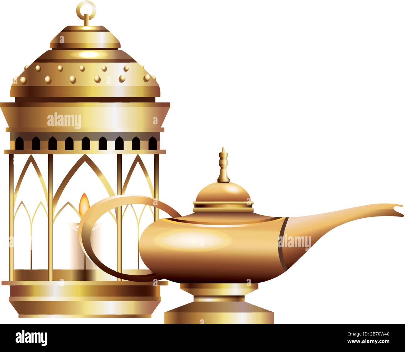 Antique golden magic lamp with lantern Stock Vector Image & Art - Alamy