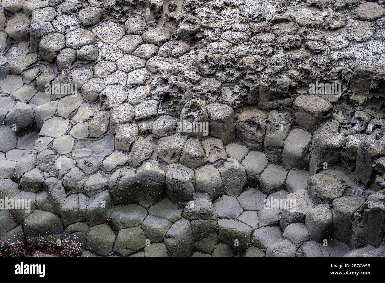 Texture Basaltic Volcanic Columnar Joints Coast in JungMun in Jeju ...