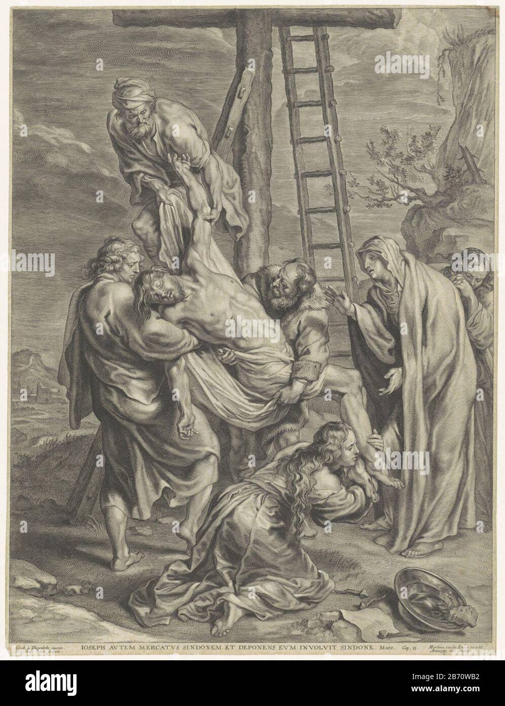 Kruisafneming Joseph of Arimathea, Nicodemus and John get the body ...