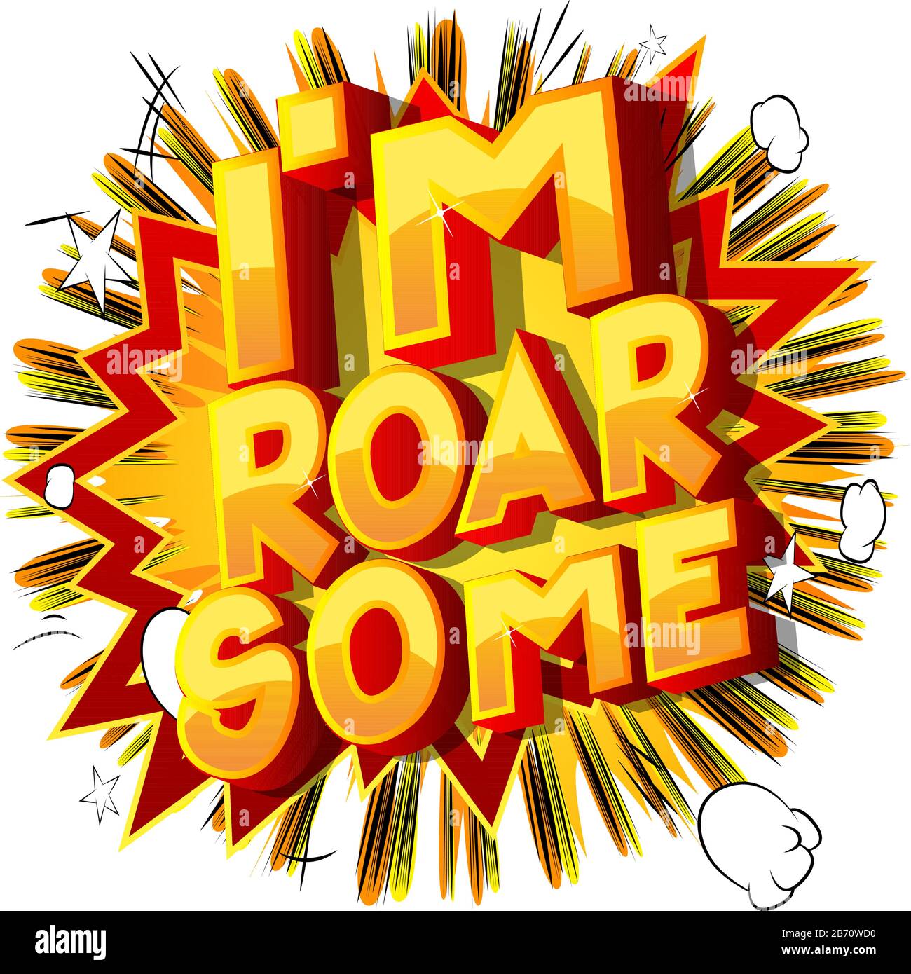 Vector illustrated comic book style I am Roar Some text Stock Vector ...