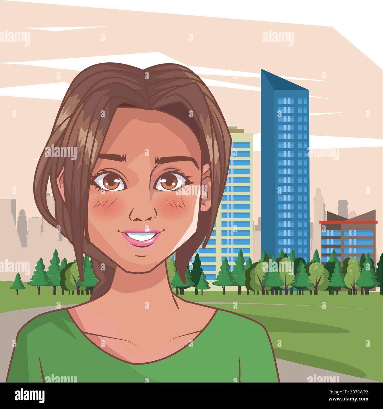 woman in the park scene Stock Vector Image & Art - Alamy