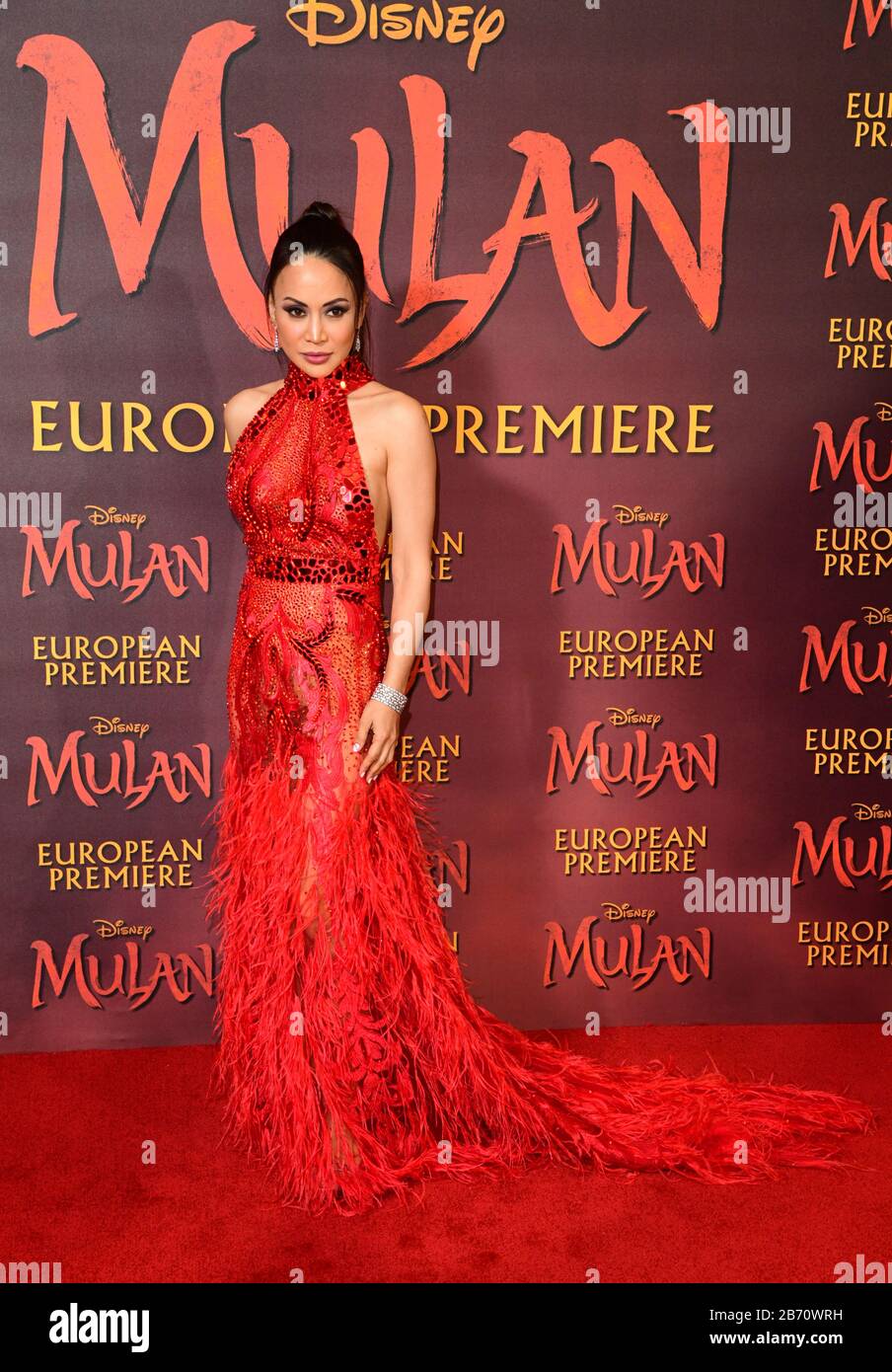 Vicky Lee attending the European premiere of Disney's Mulan, held in ...