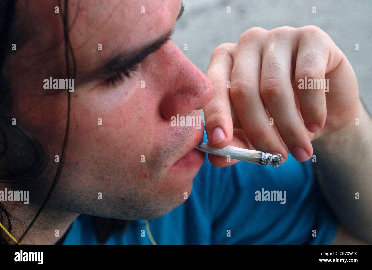 Austin Texas USA: High school boy smoking marijuana on the sly in ...