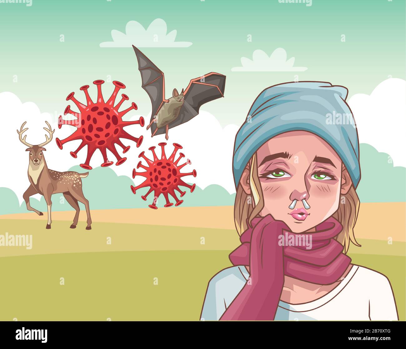 Sick deer Stock Vector Images - Alamy