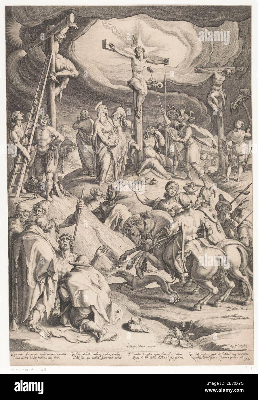 Christ on the cross between the two thieves hi-res stock photography ...