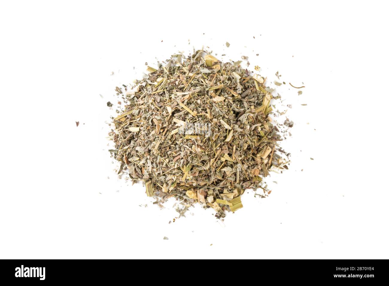 wormwood herb or in latin Absinthii herba herb heap of isolated on ...