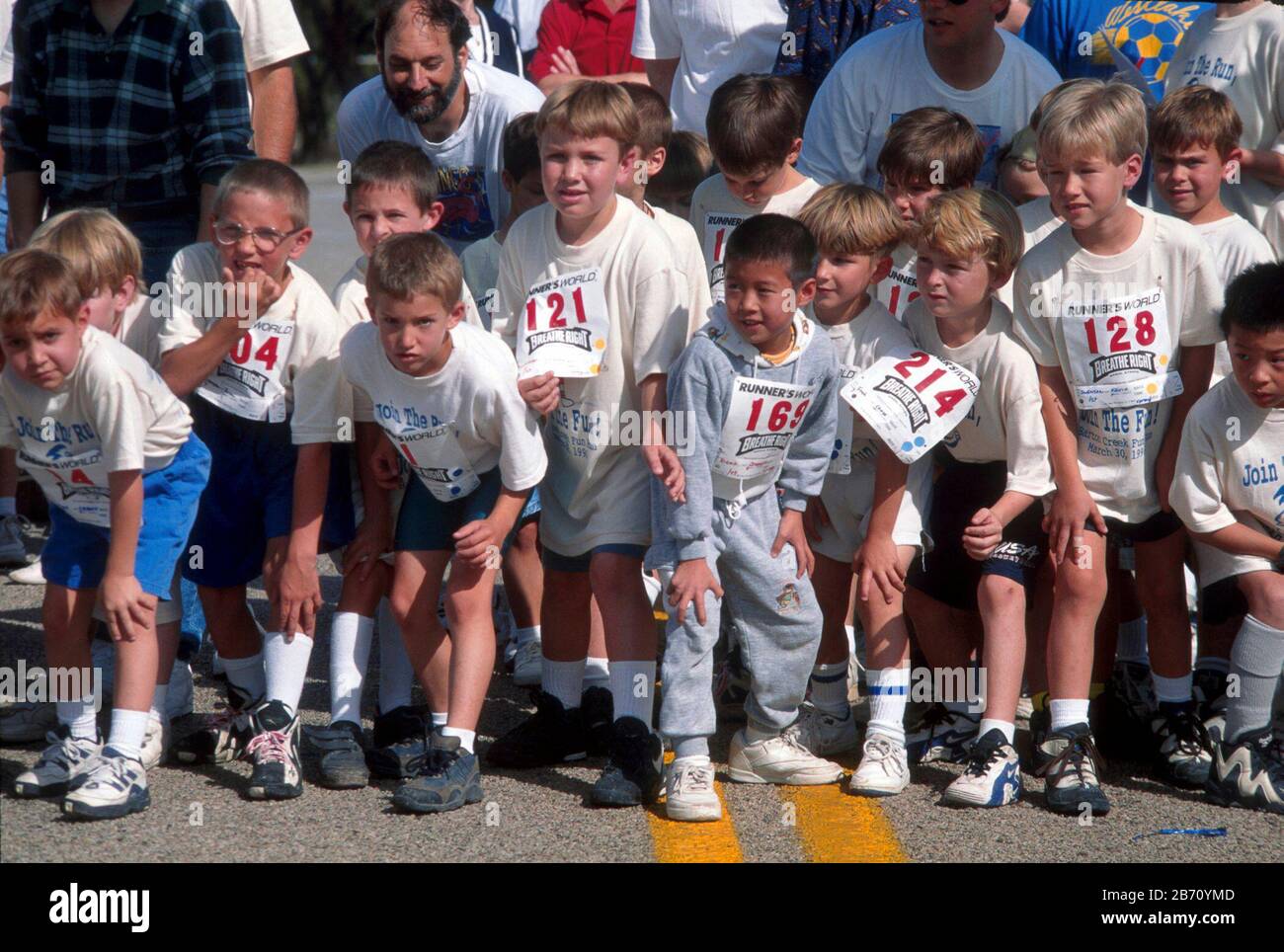 Austin, Texas USA: Starting line at neighborhood "fun run" for ...