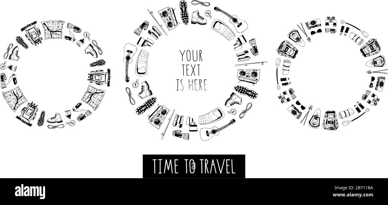 Travel Vector Circle Frame