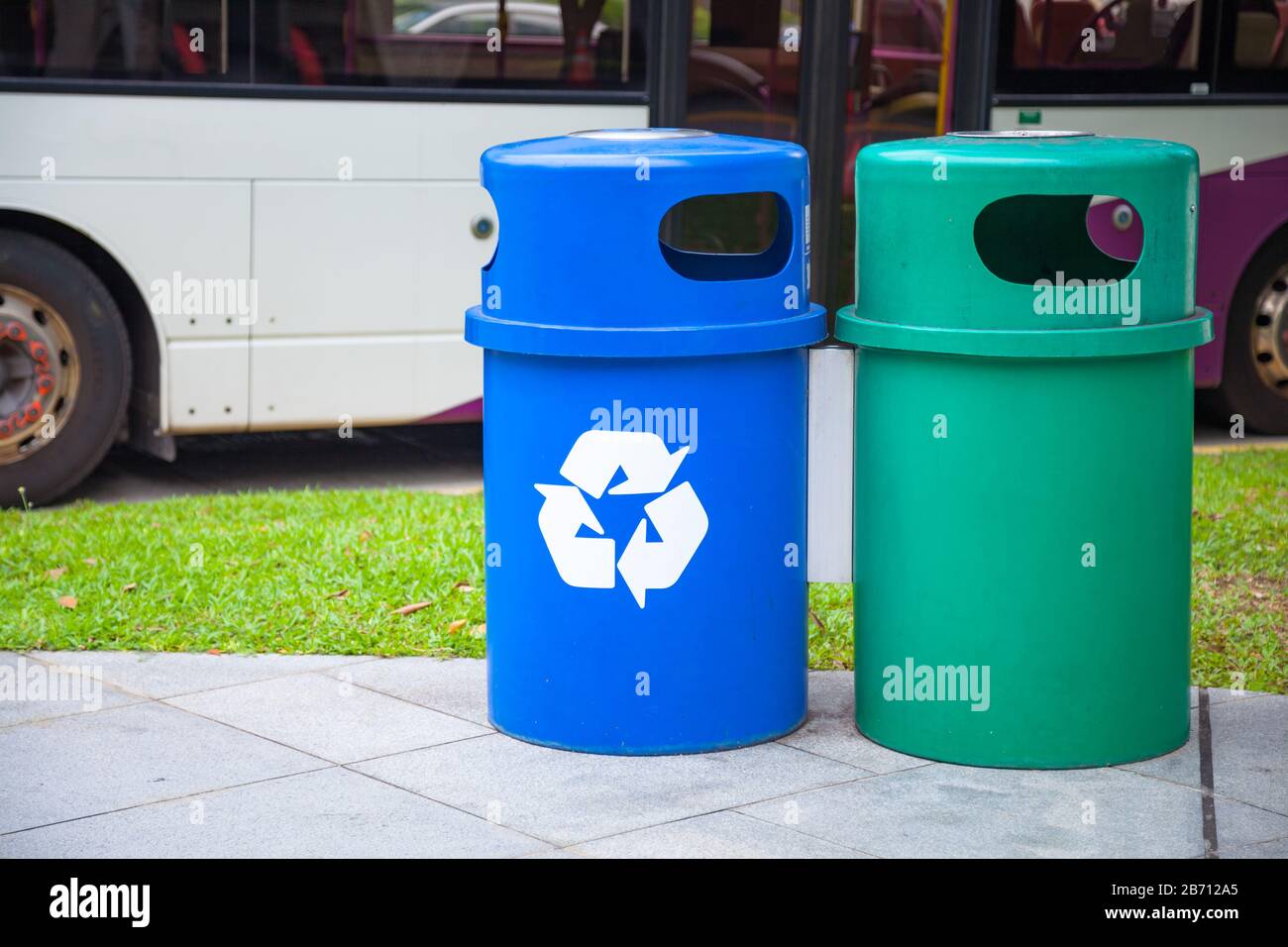 Blue Recycling Bin High Resolution Stock Photography and Images - Alamy