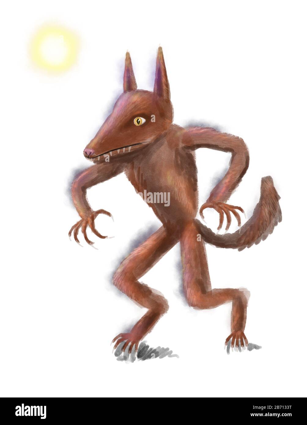 hand drawn werewolf illustration Stock Photo - Alamy