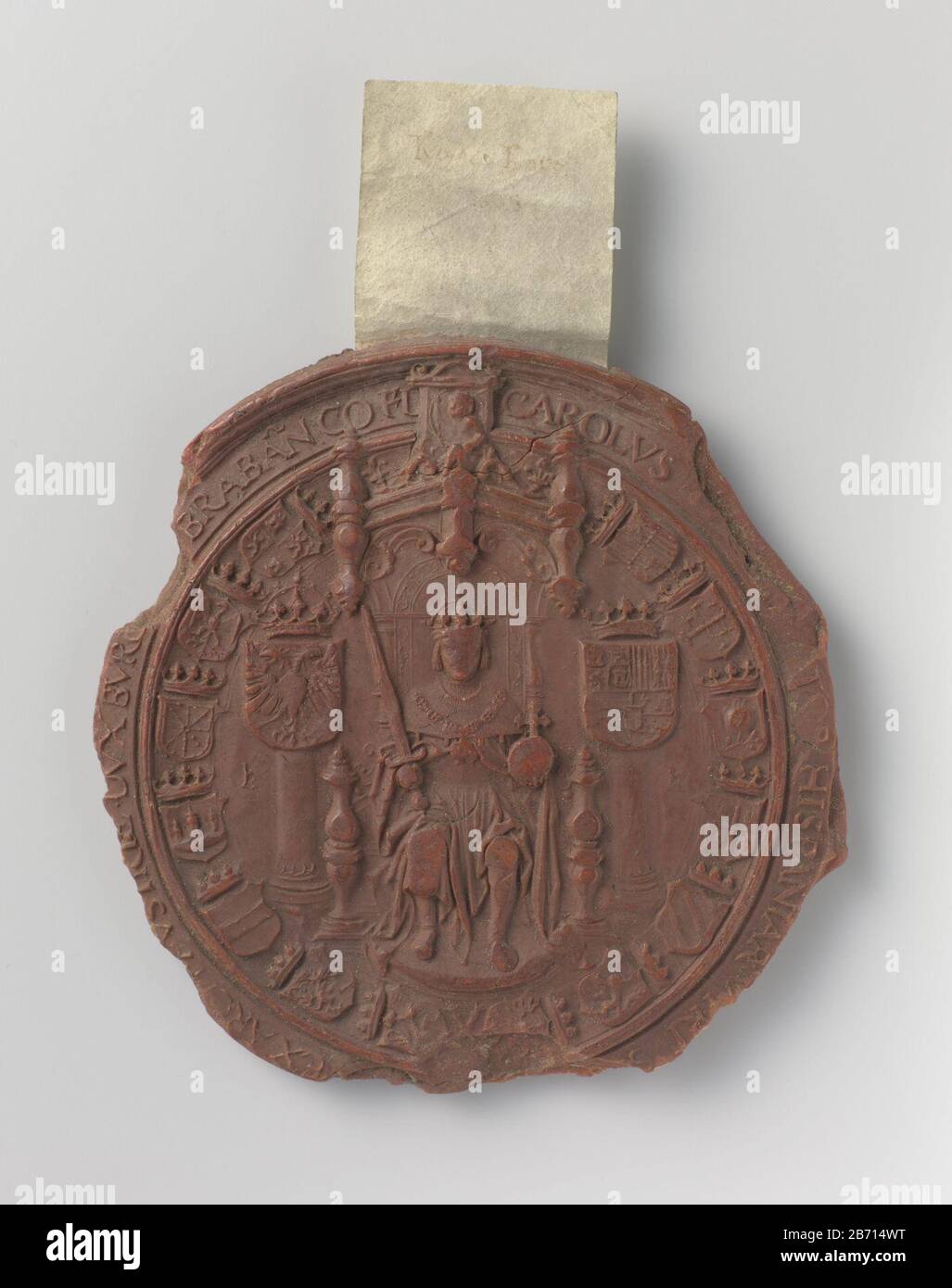 Lakzegel van keizer Karel V Zegel van Karel V Zegel met tegenzegel in ...