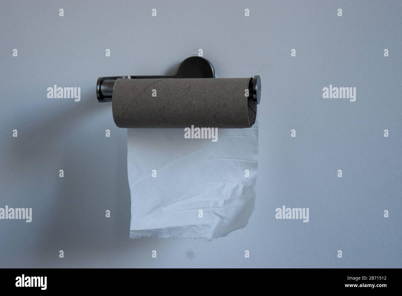 Out of toilet paper. Toilet paper panic buying, hoarding concept Stock ...