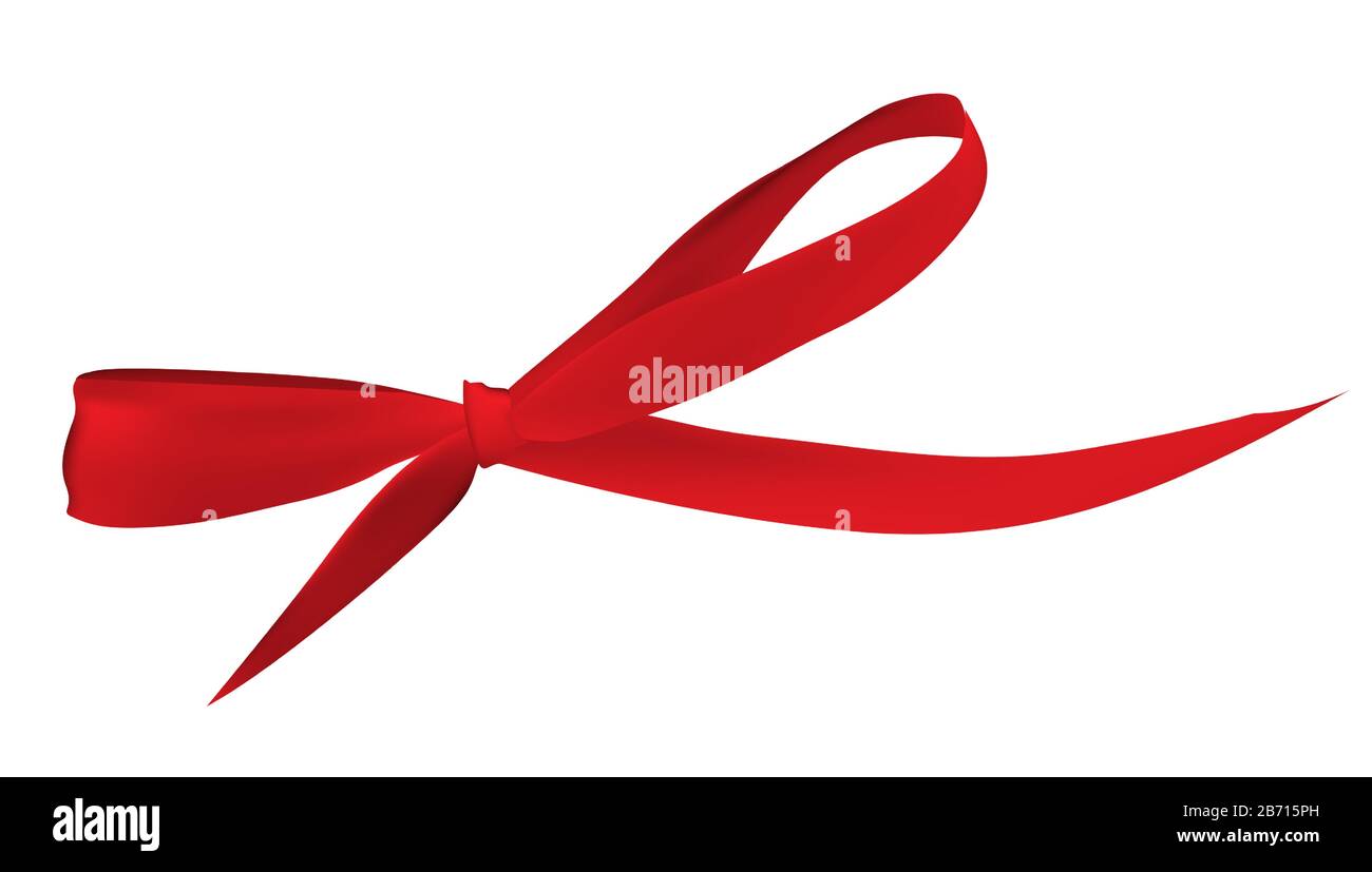 Design Product Red Ribbon and Bow on white background. 3D Realistic ...