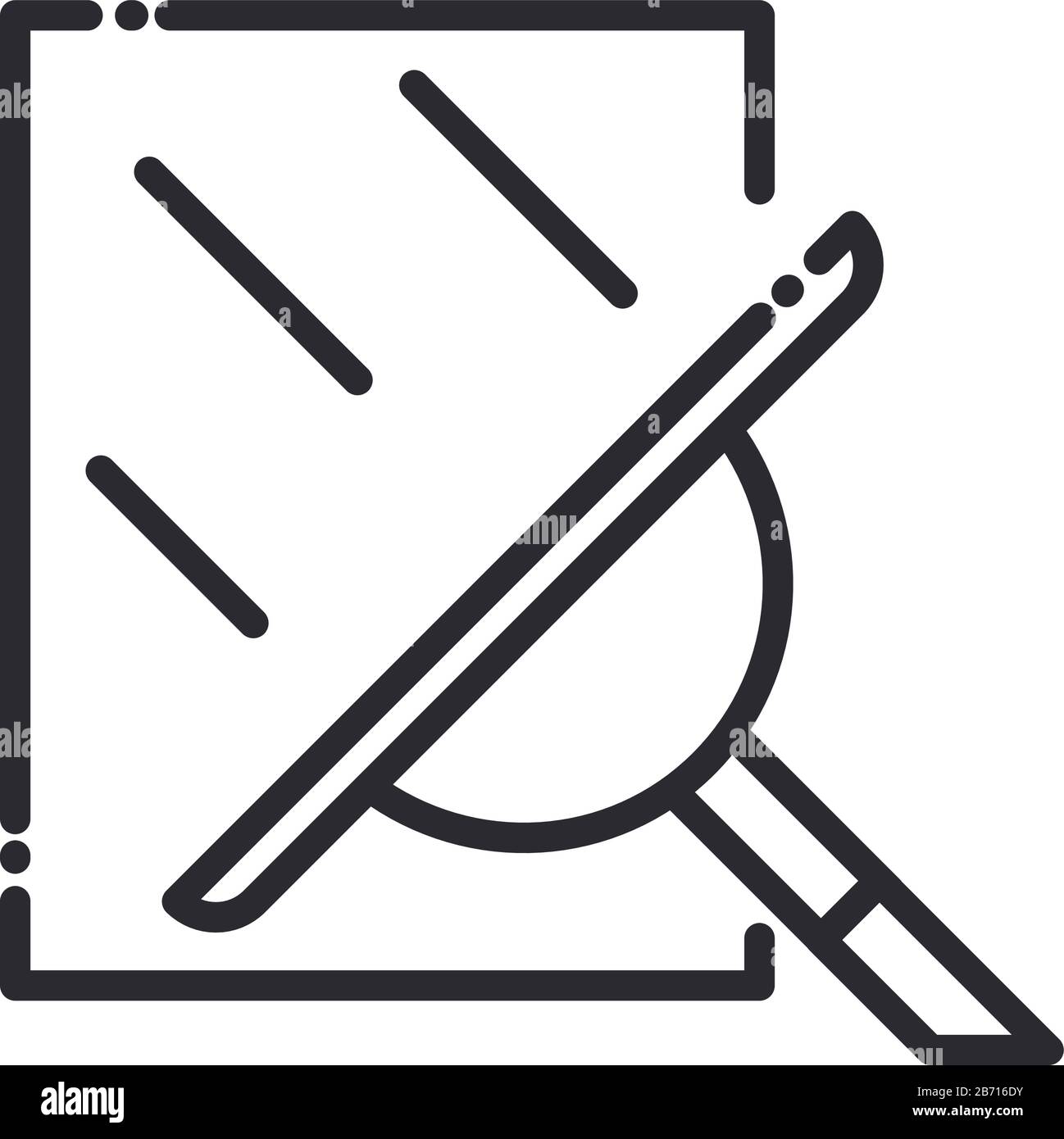 cleaning, glass with squeegee domestic hygiene vector illustration line ...