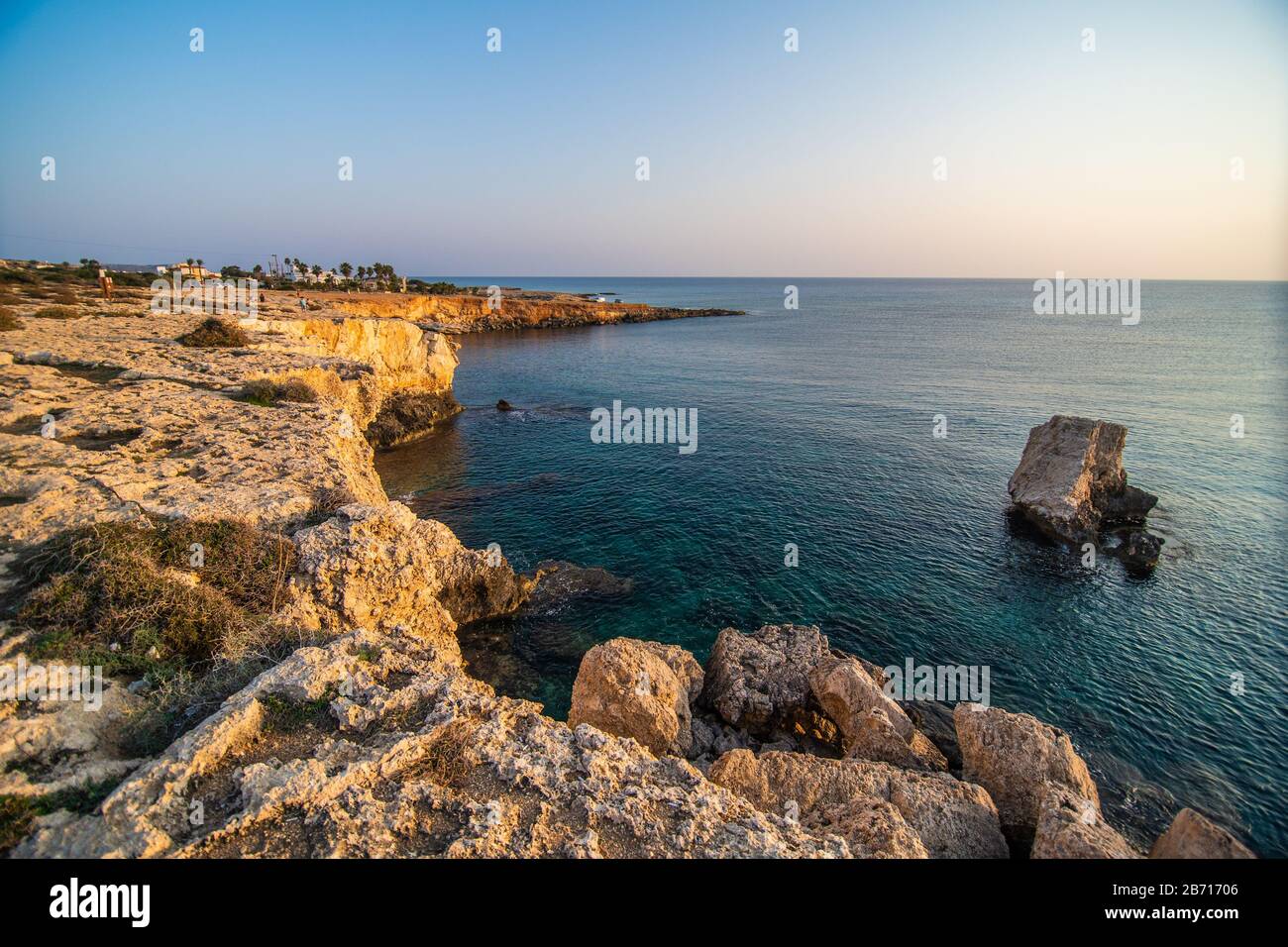 Ayia Napa, Cyprus with beautiful love rock bridge on mediterranean sea ...