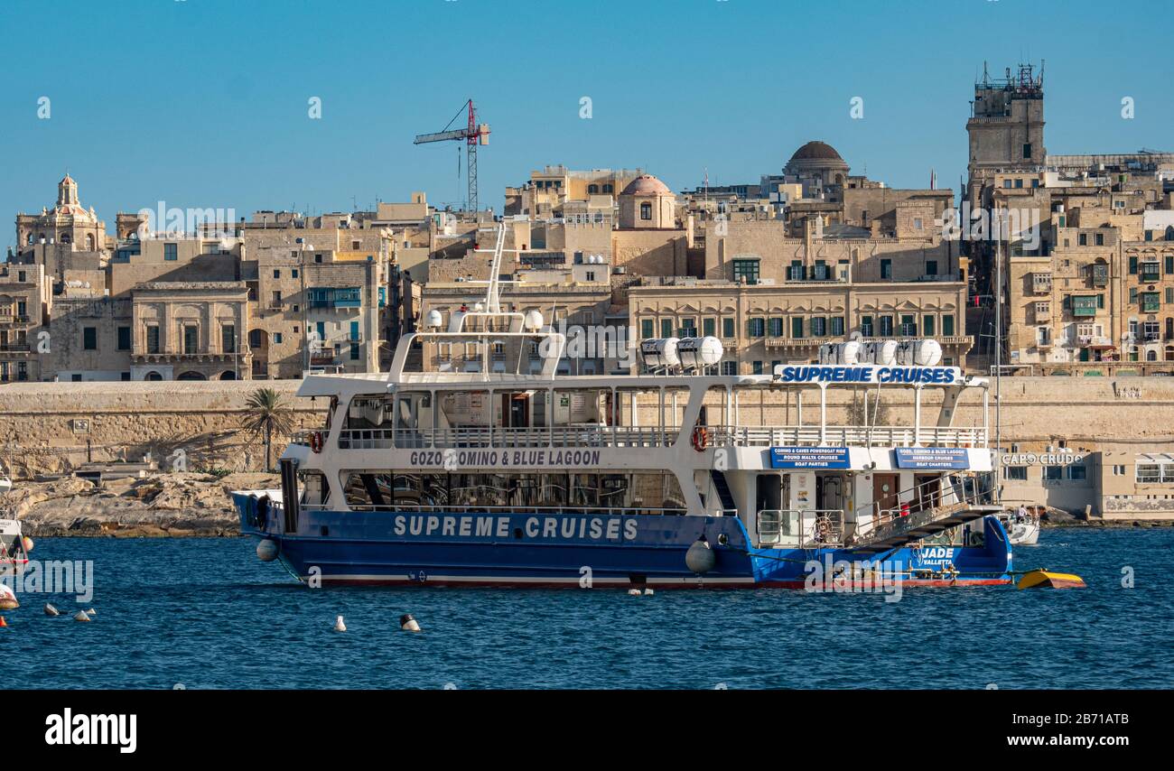 Skyline of Valletta from Sliema harbour - MALTA, REPUBLIC OF MALTA ...