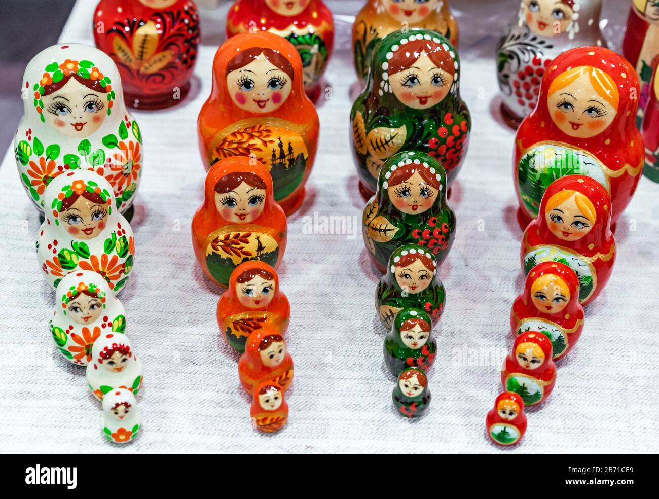 Russian wooden doll matryoshka. Traditional souvenir from Russia is a ...