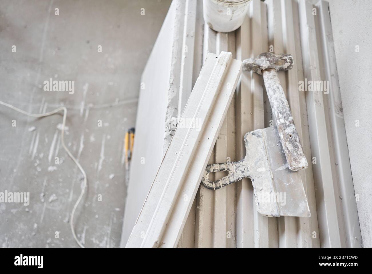 Gypsum plate. Construction of internal walls in the apartment using a ...