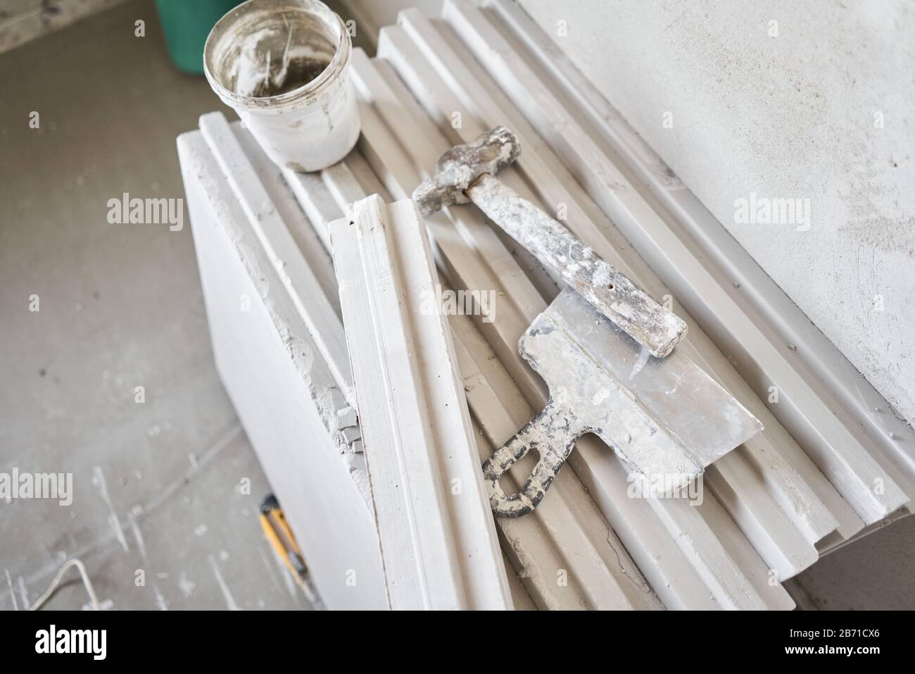 Gypsum plate. Construction of internal walls in the apartment using a ...