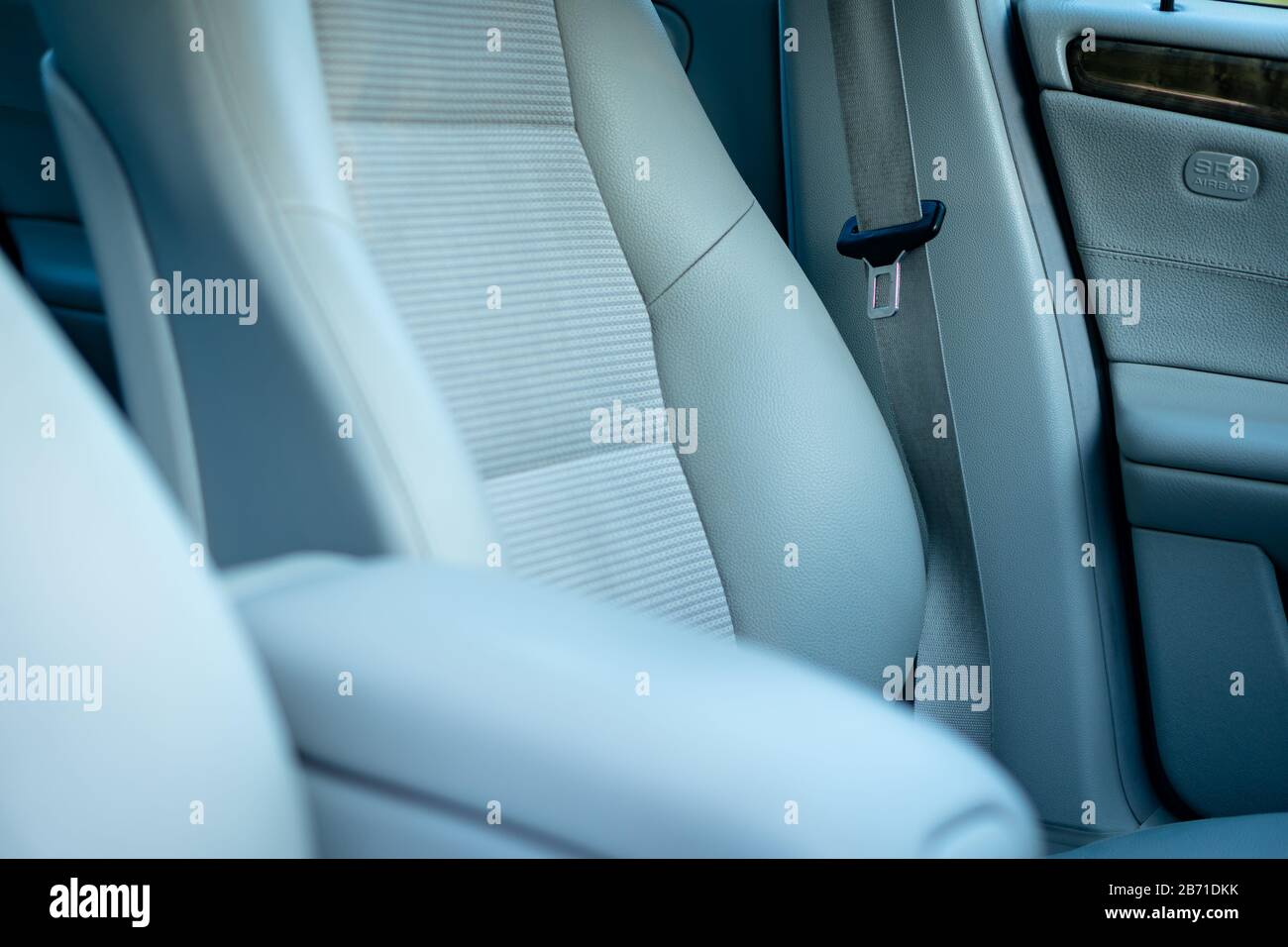 Leather interior design, car passenger and driver seats, clean, angle ...