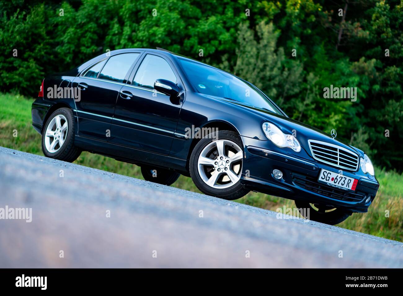 Mercedes Benz W203, C Class, kompressor, sedan photo session in an ...