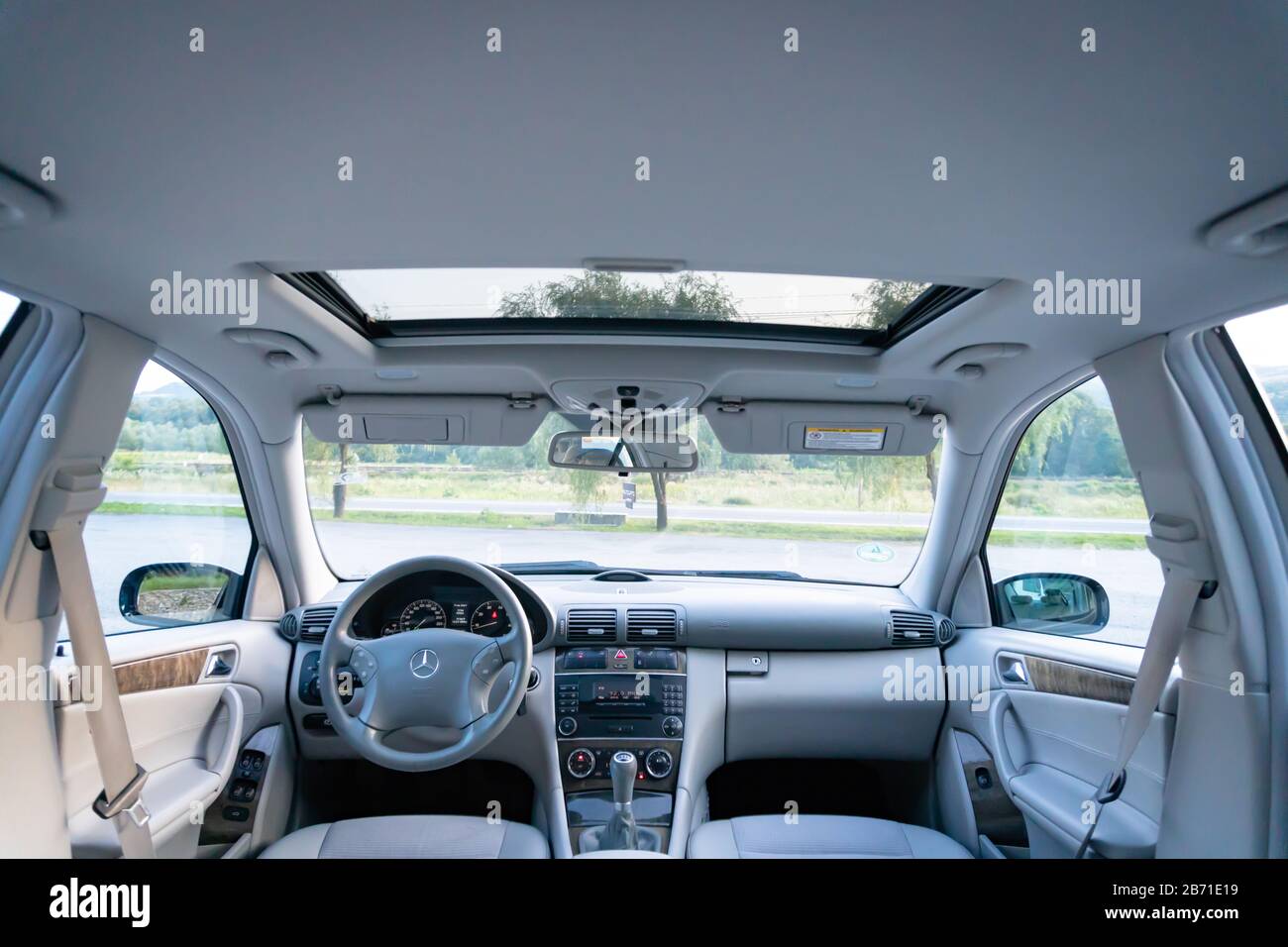 A beautiful gray mixed leather with textil interior of a german car ...