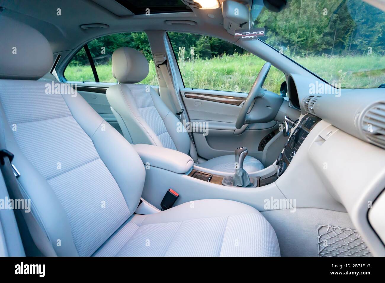 A beautiful gray mixed leather with textil interior of a german car ...