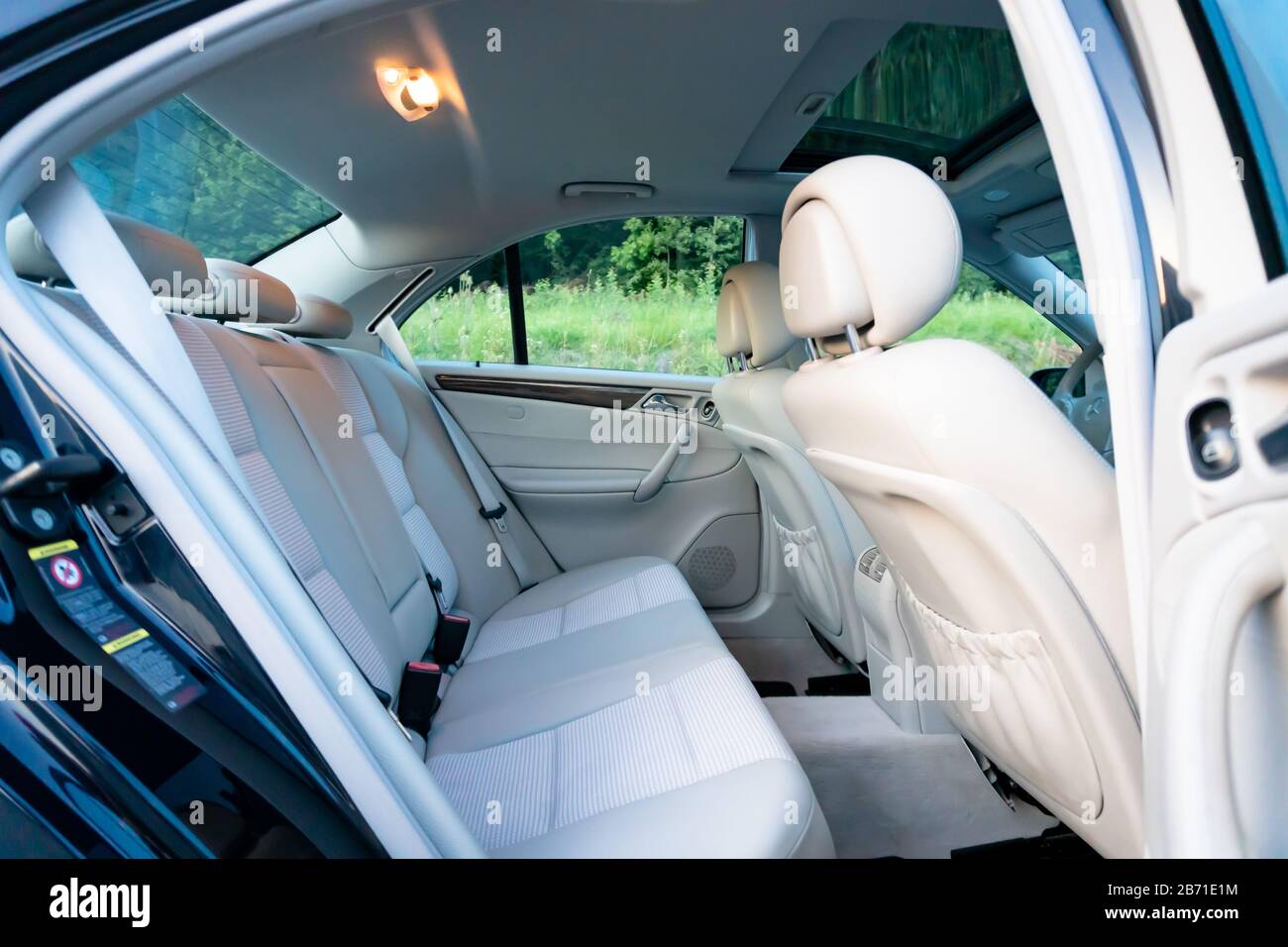 A beautiful gray mixed leather with textil interior of a german car ...