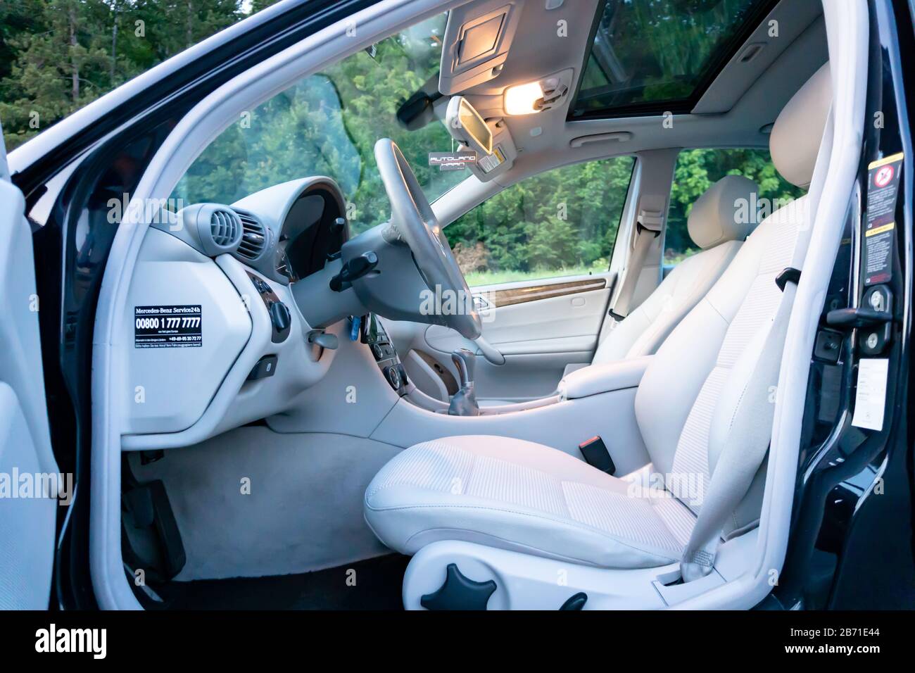 A beautiful gray mixed leather with textil interior of a german car ...