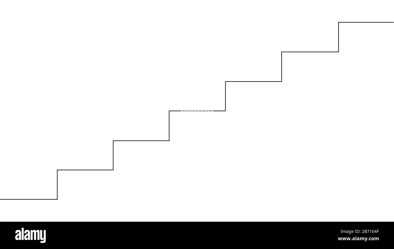 Continuous line drawing of the stairs. illustration Stock Vector Image ...