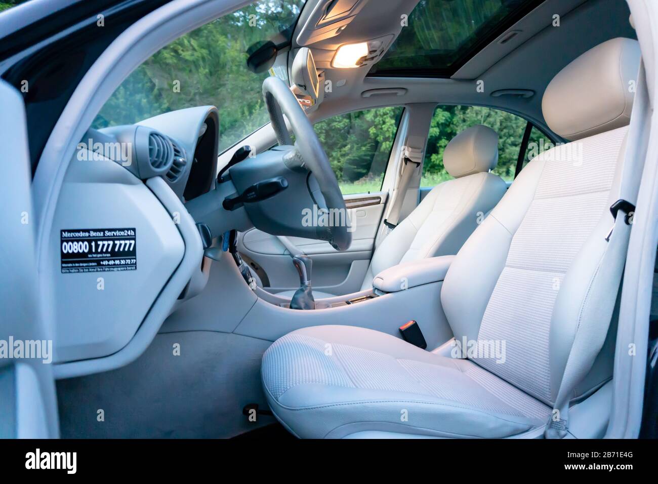 A beautiful gray mixed leather with textil interior of a german car ...