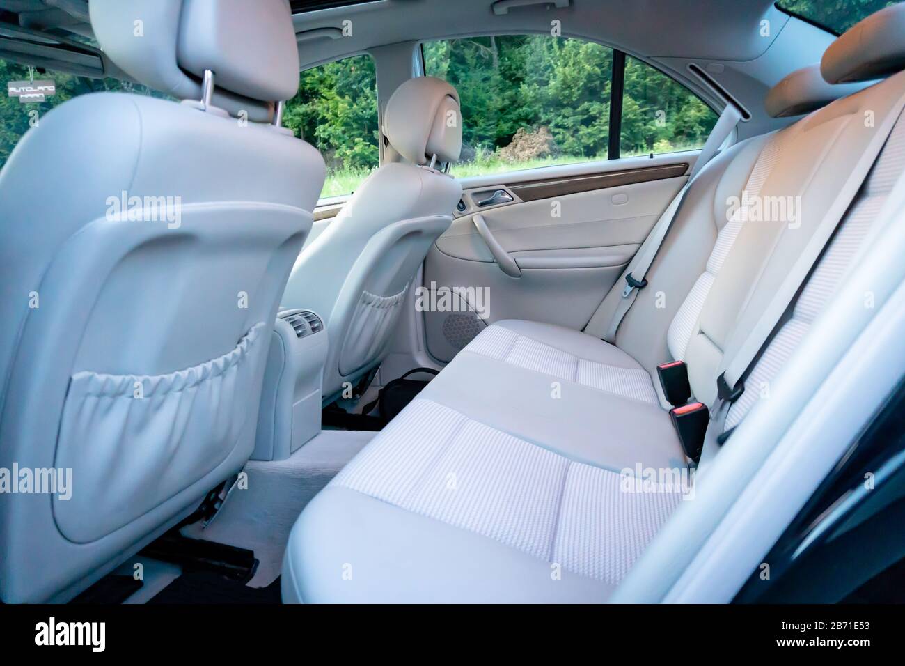 A beautiful gray mixed leather with textil interior of a german car ...