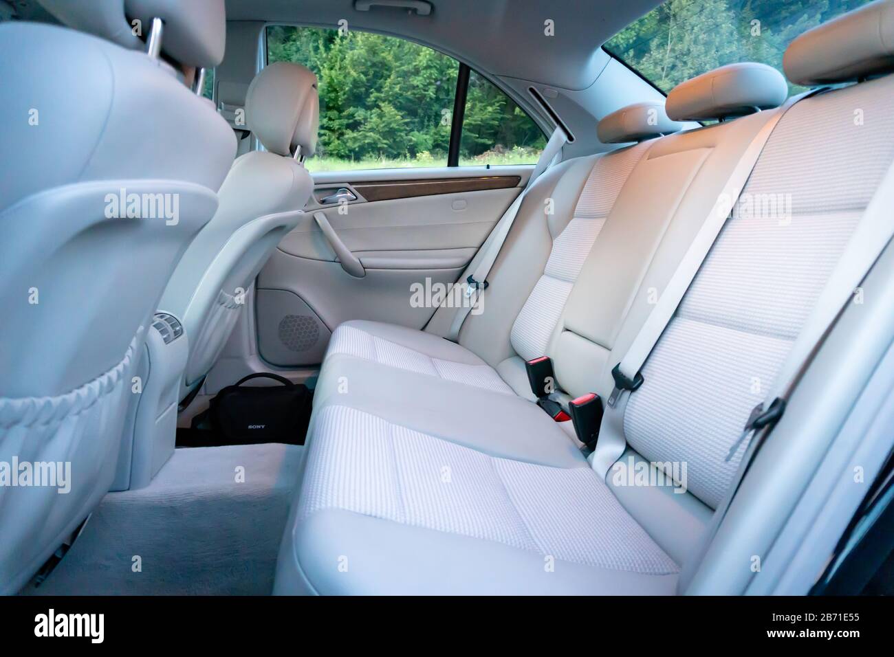 A beautiful gray mixed leather with textil interior of a german car ...