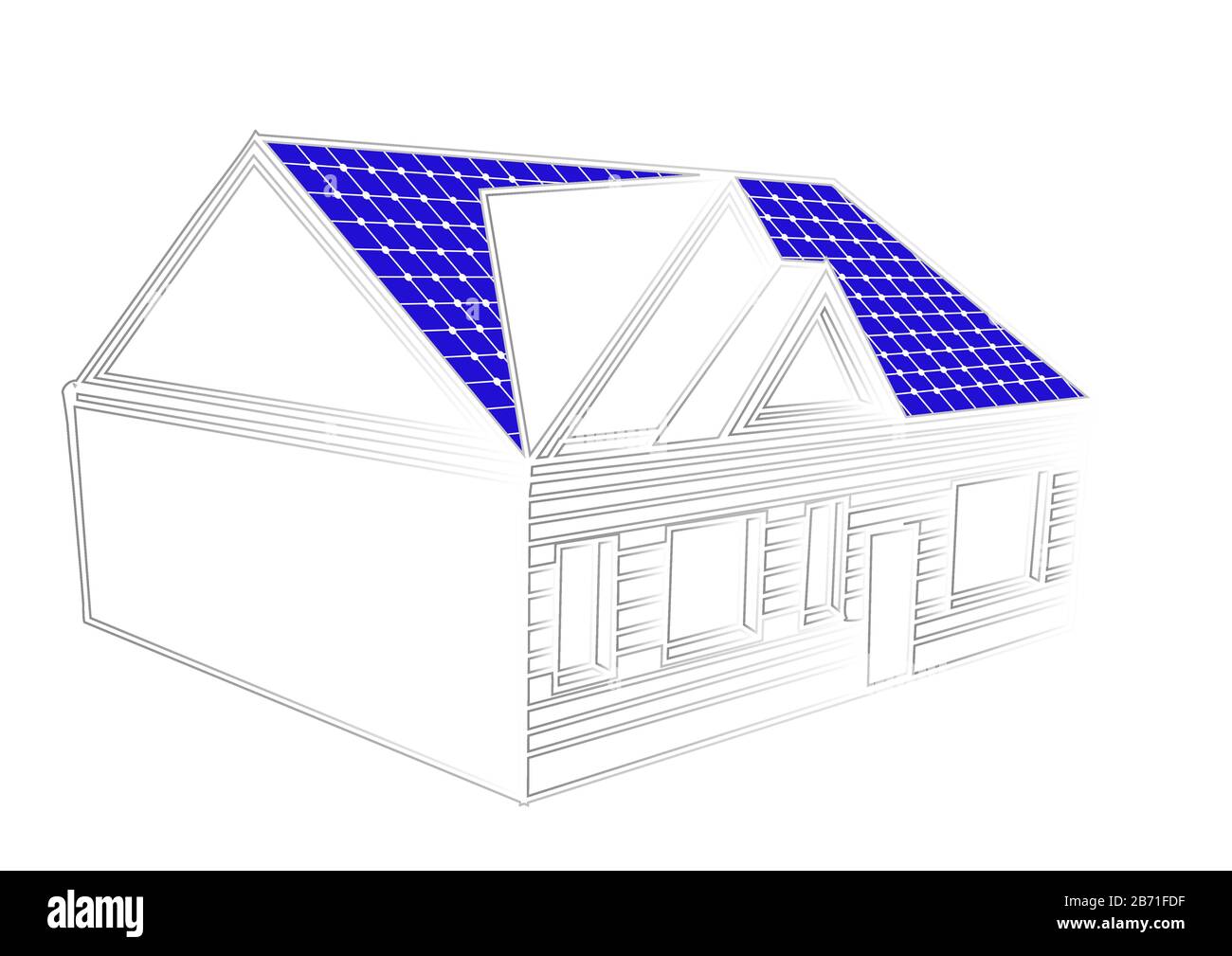 Modern house roof photovoltaic panels Stock Vector Images - Alamy