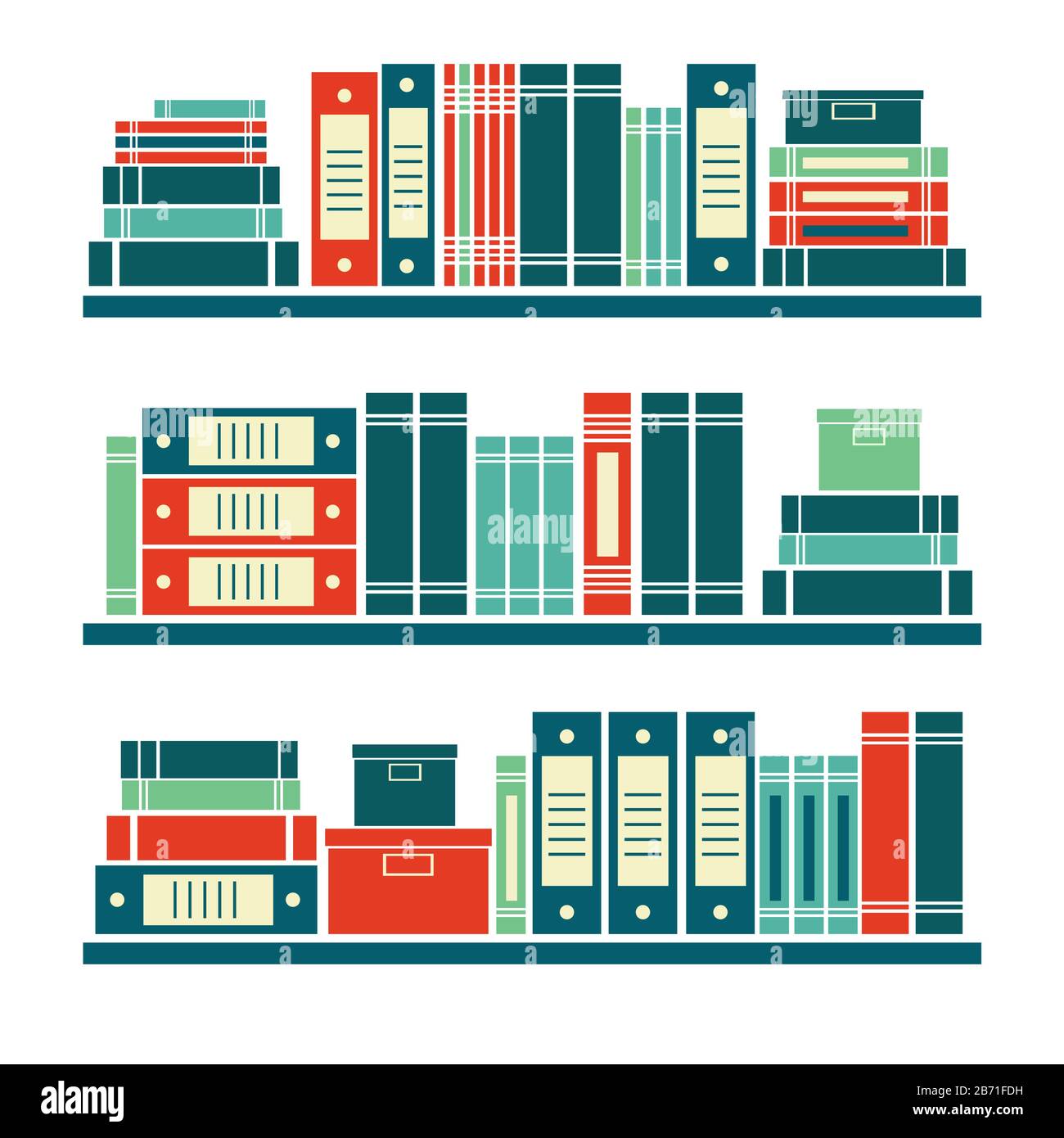 White bookshelf with books render Stock Vector Images - Alamy