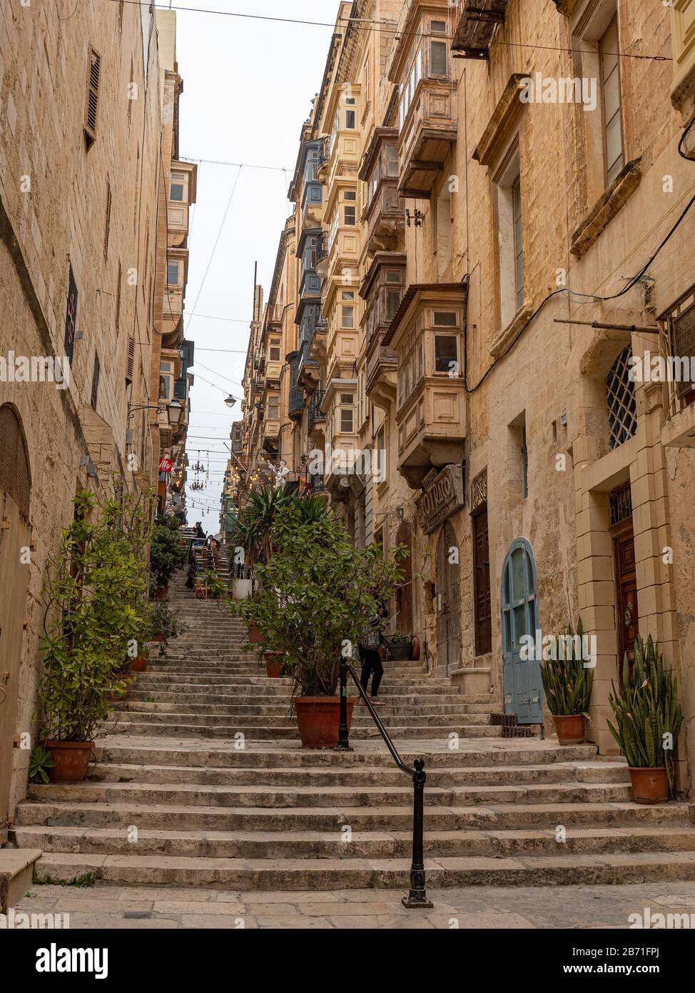 Typical street view in the historic district of Valletta - MALTA ...