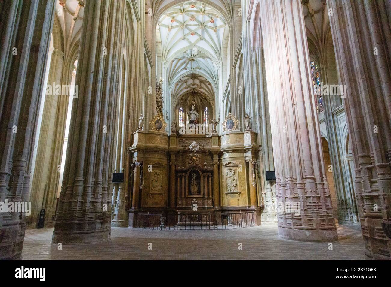 Astorga Cathedral, Interior Architecture Stock Photo - Alamy