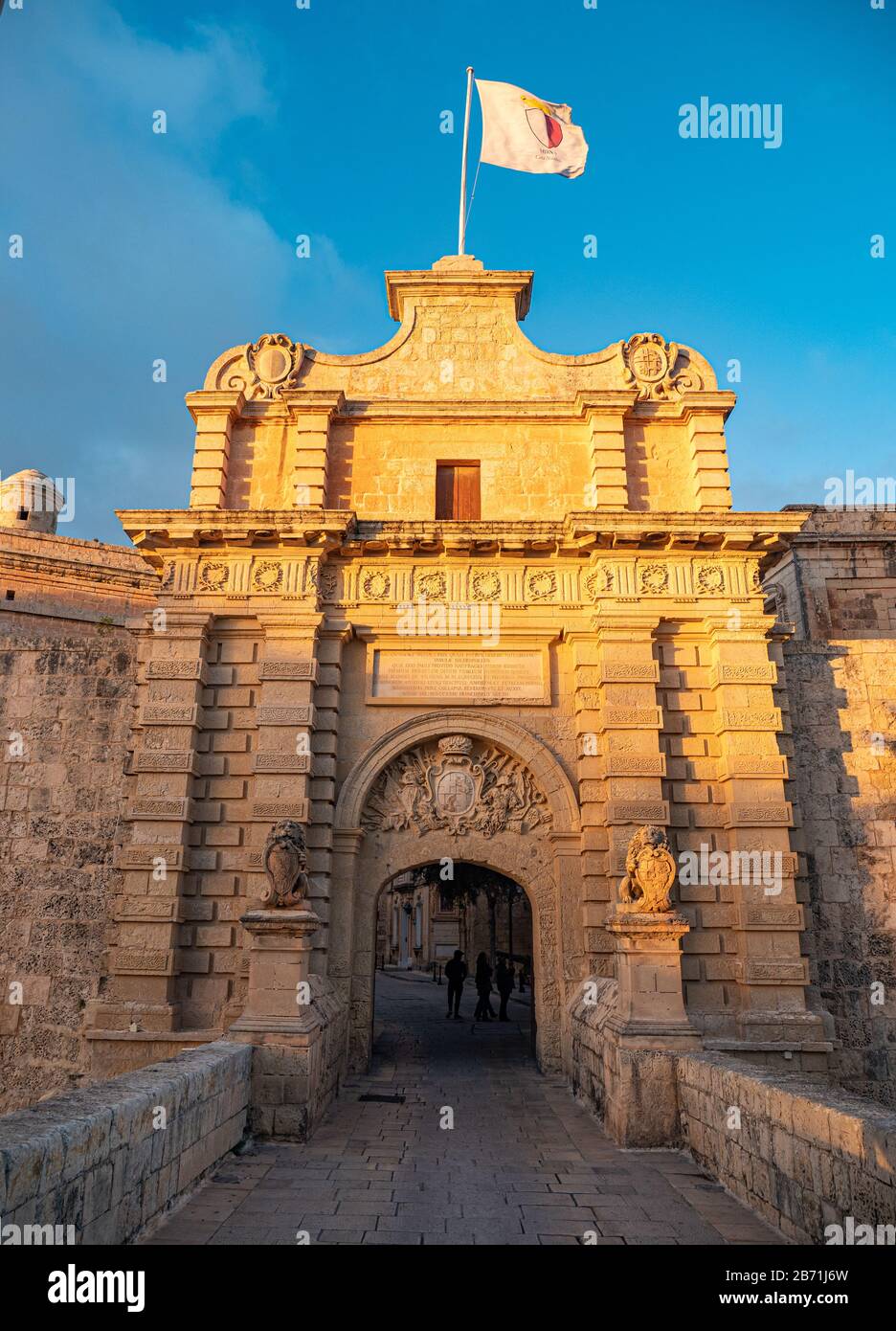 Famous Mdina Gate at the historic hilltop city of Mdina - MALTA ...