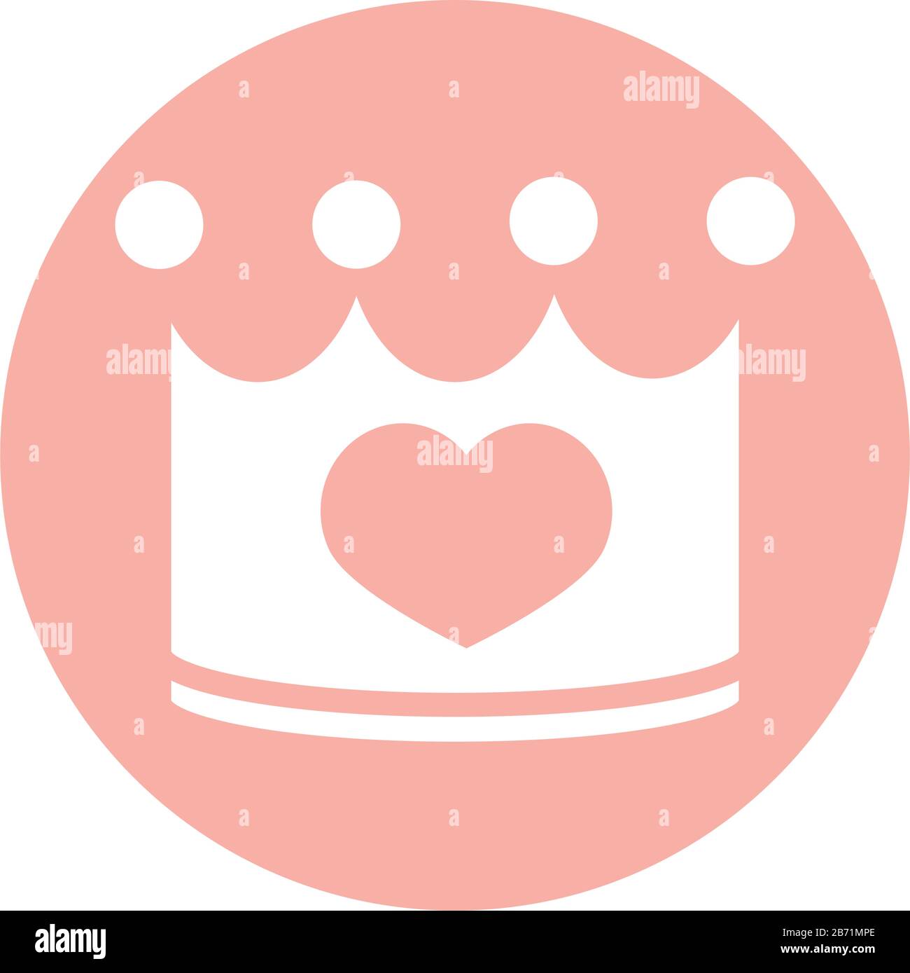 mothers day, queen crown heart love vector illustration block style ...