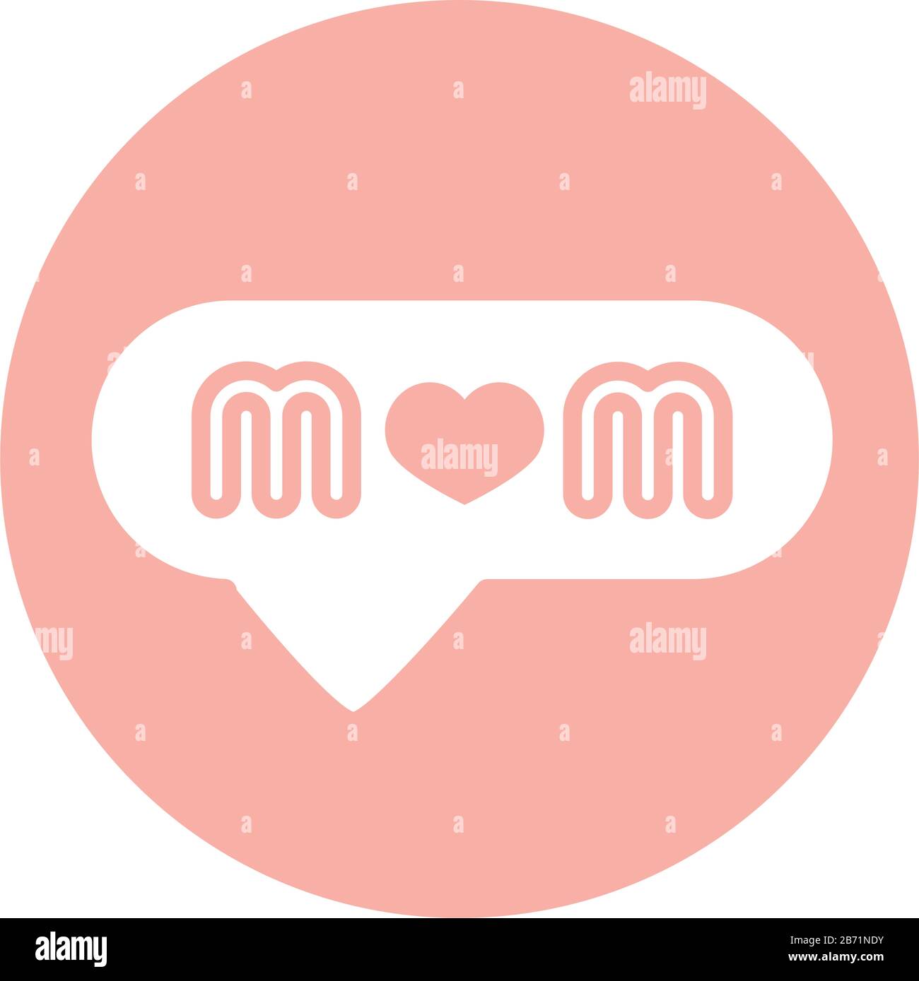 mothers day, speech bubble mom letter celebration vector illustration ...