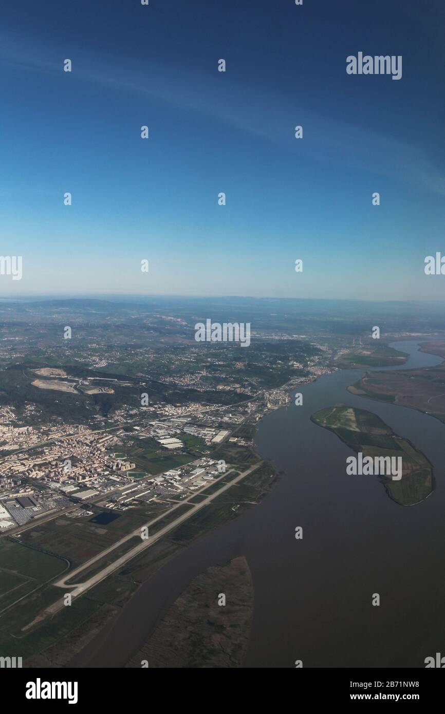 Aerial view of Tagus River in Lisbon, Portugal Stock Photo - Alamy