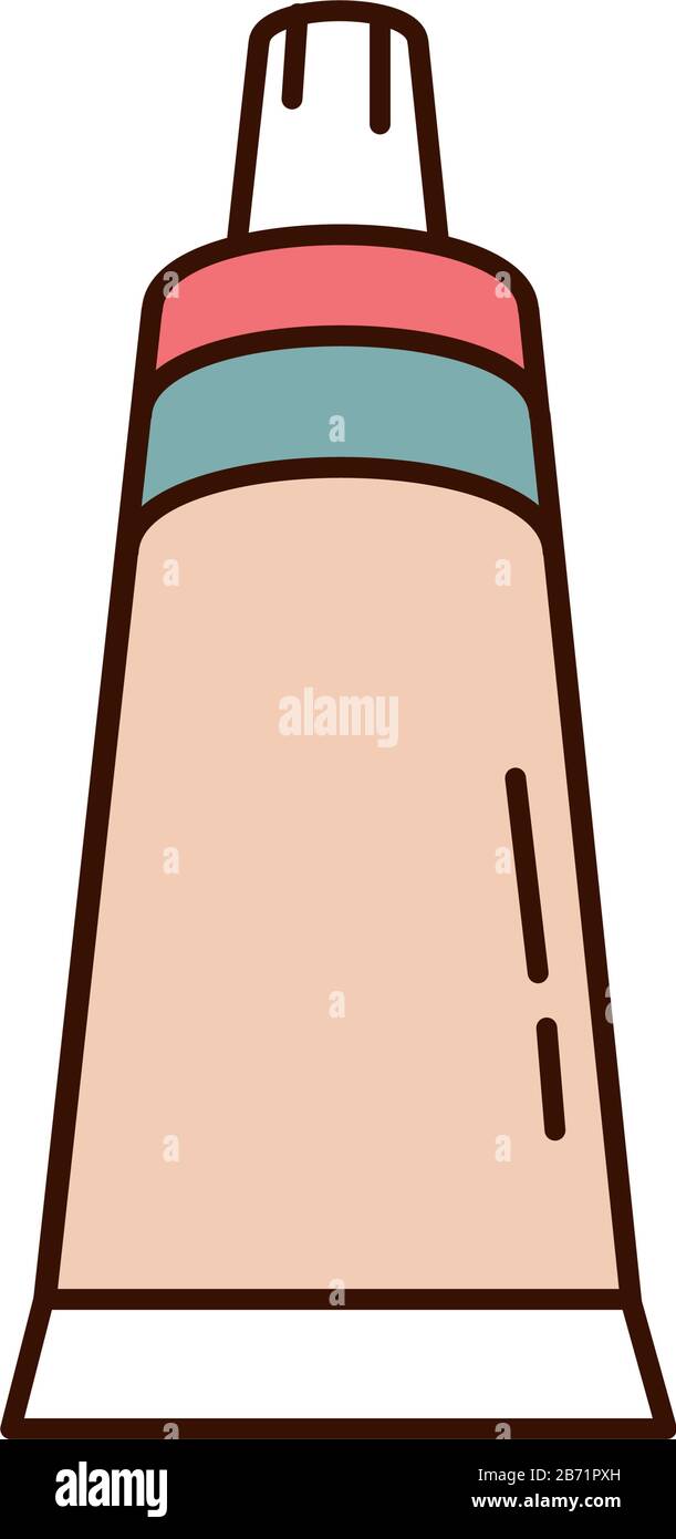 school education acrylic tube color supply vector illustration line and ...