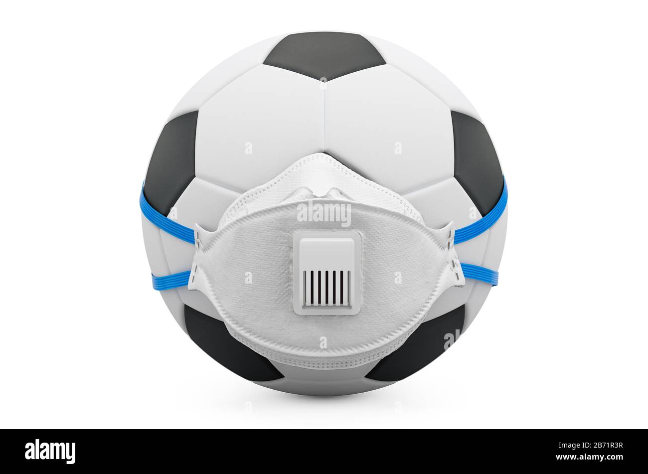 Soccer ball with filtering face mask, respirator. Cancellation of ...