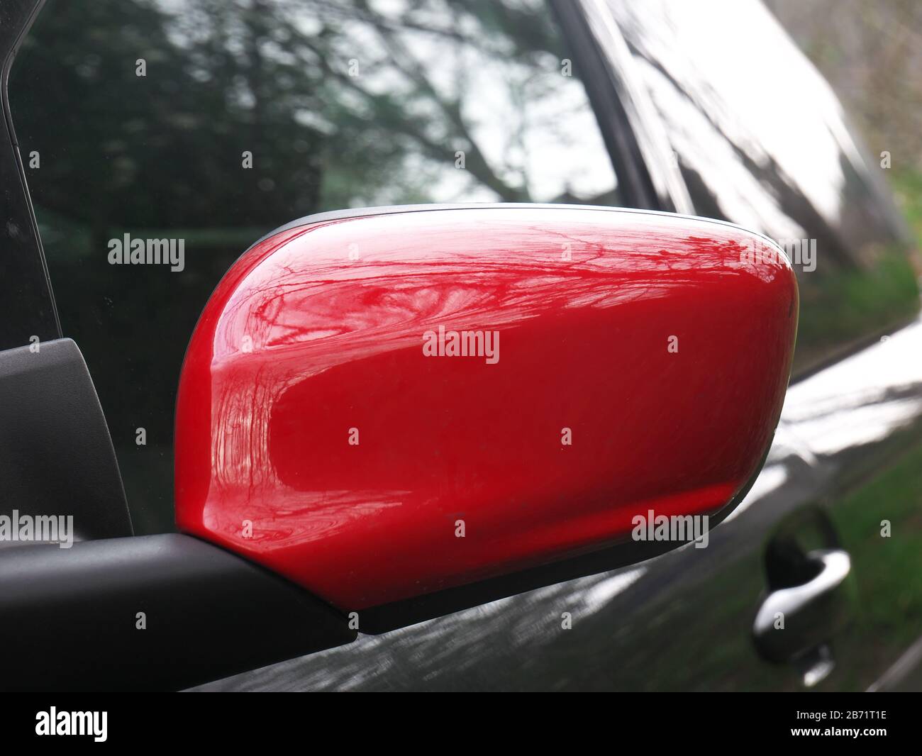Red rear mirror Stock Photo - Alamy